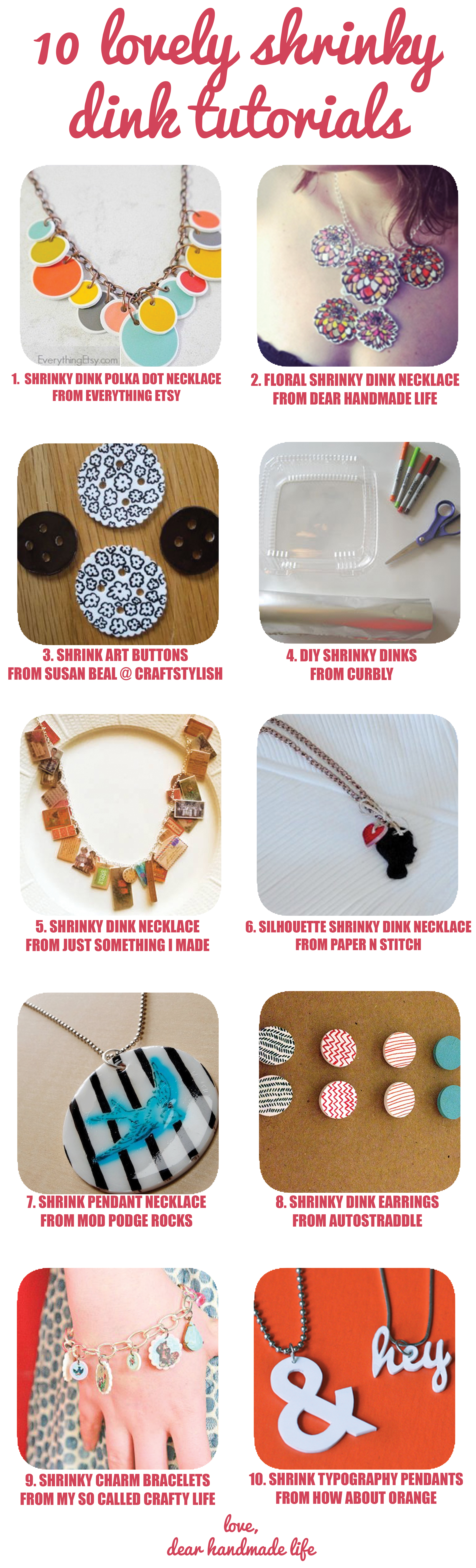 Ten Lovely Shrinky Dink Tutorials Dear Handmade Life